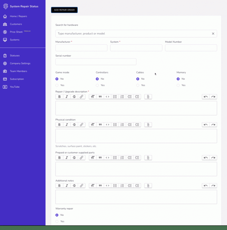 Use typeahead to ensure consistent spelling - System Repair Status Blog